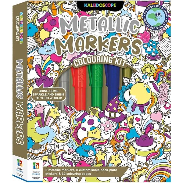 Kaleidoscope Colouring Kit Metallic Markers